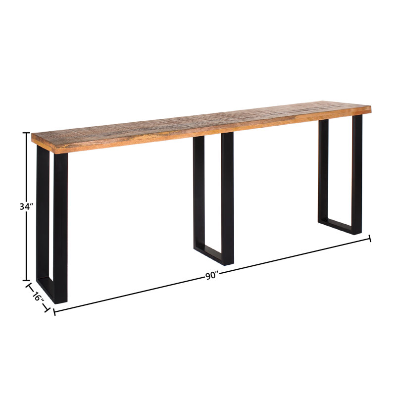 17 Stories Glendive 90" Mango Solid Wood Console Table & Reviews | Wayfair